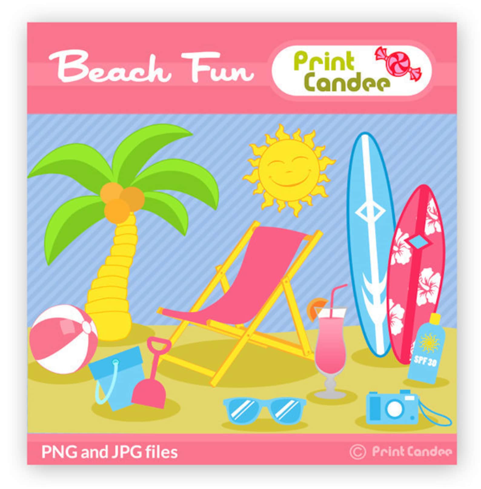 Beach Fun - Digital Clip Art - Personal and Commercial Use Clip Art ...
