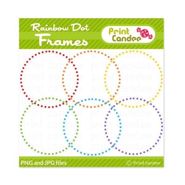 Rainbow Circle Dot Frames - Personal and Commercial Use - Digital ...
