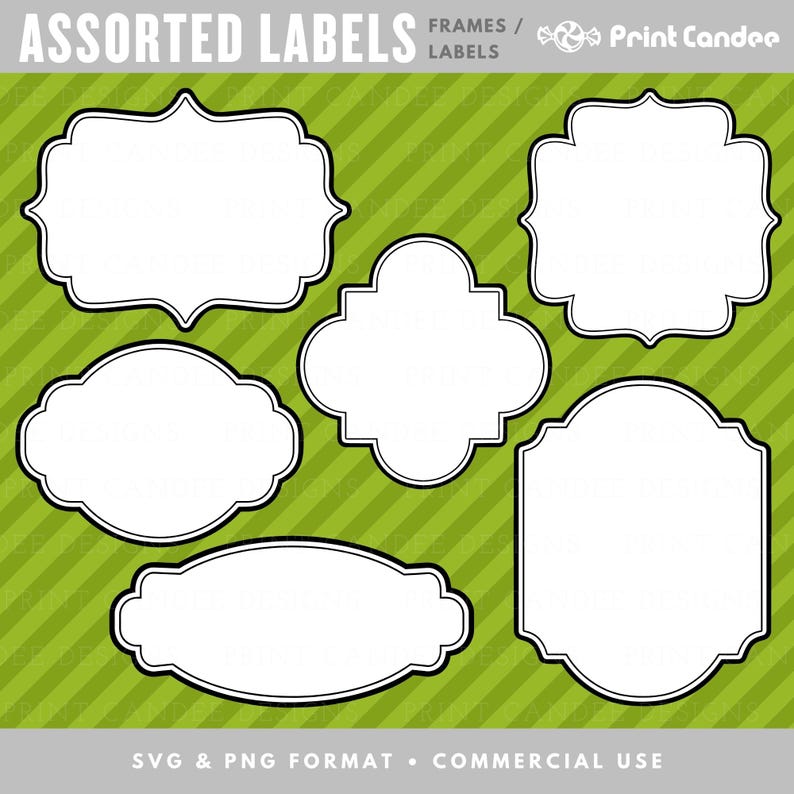 Ornate Frame SVG (18 Pack) – Label Frames Clipart, Decorative Frames ...