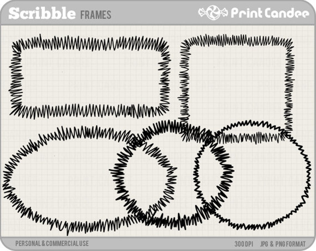 Scribble Frames Personal and Commercial Use Digital Clipart Frames Clip ...