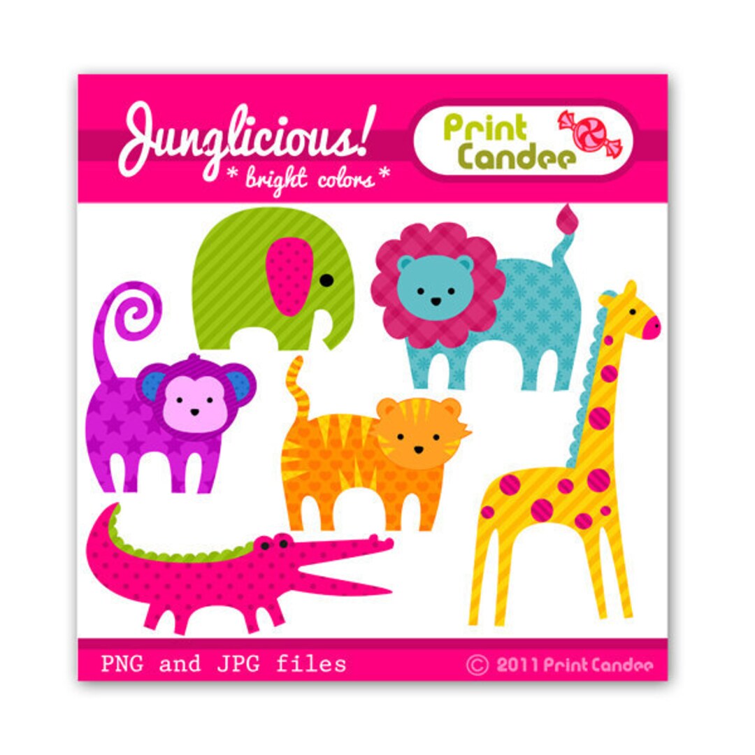 Junglicious (bright Colors) - Digital Clip Art - Personal and ...