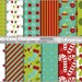 Candy Cane Christmas Paper Pack 12 Sheets Personal and Commercial Use ...