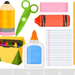 School Supplies - Digital Clip Art - Personal and Commercial Use - Back ...