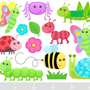 Cute Bugs - Digital Clip Art - Personal and Commercial Use - Insects ...