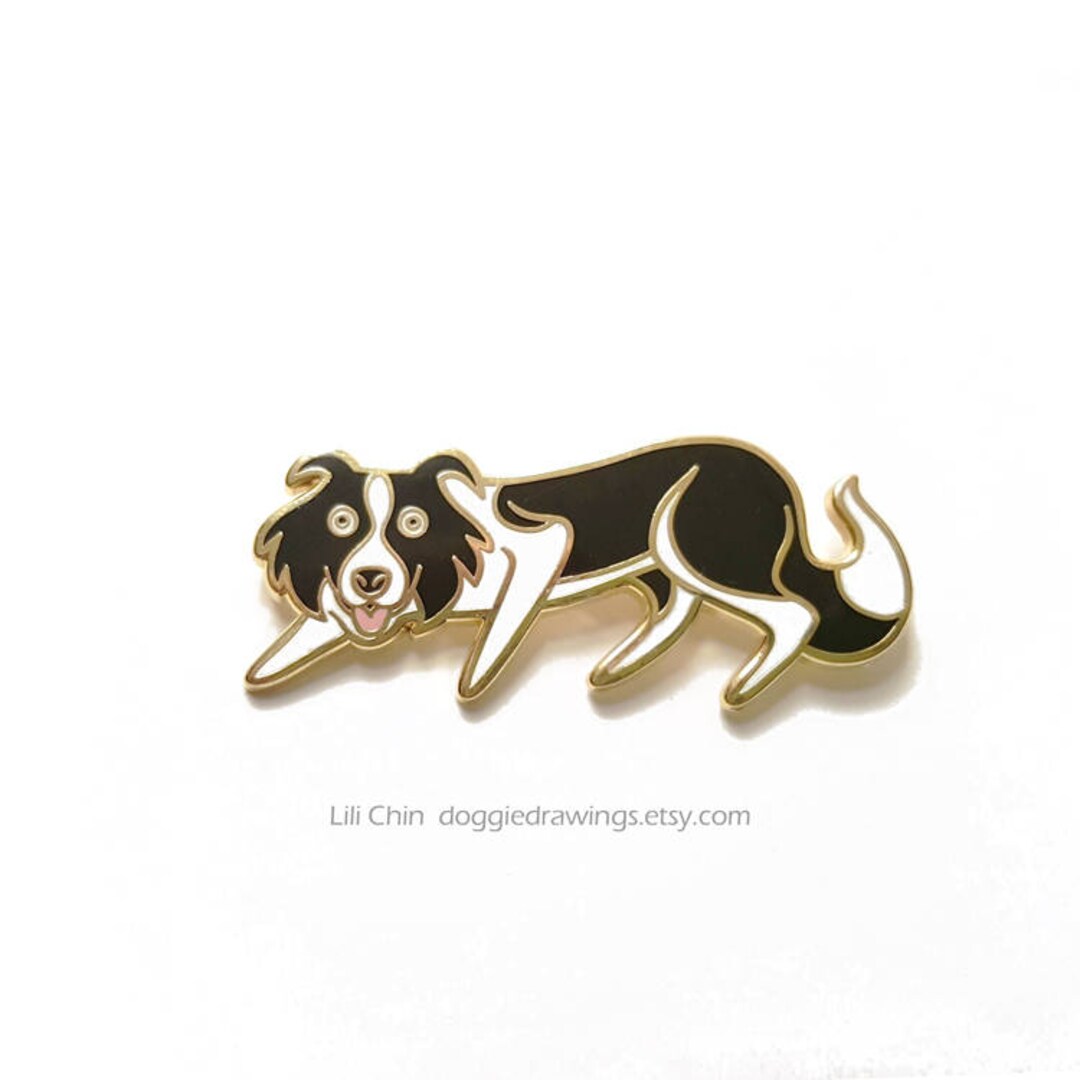 Border Collie / Herder - Dog Enamel Pin - Etsy