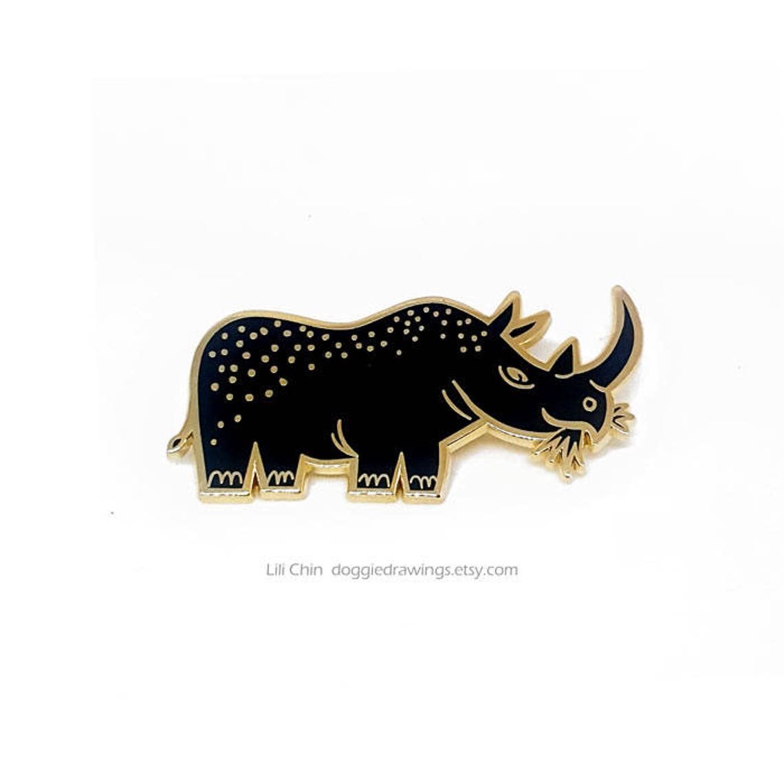 Rhino Enamel Pin Wildlife Series | Etsy