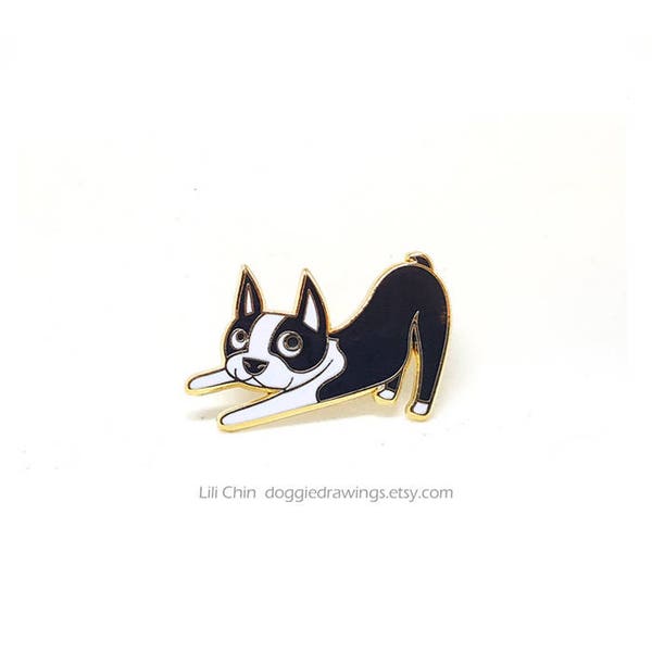 Boston Terrier Enamel Pin - Etsy