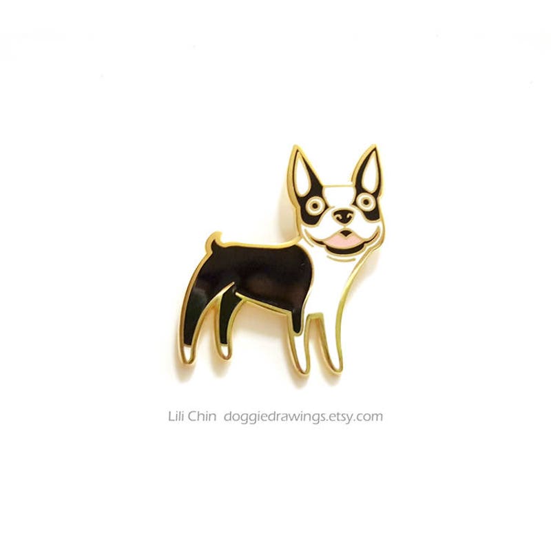 Boston Terrier Enamel Pin - Etsy