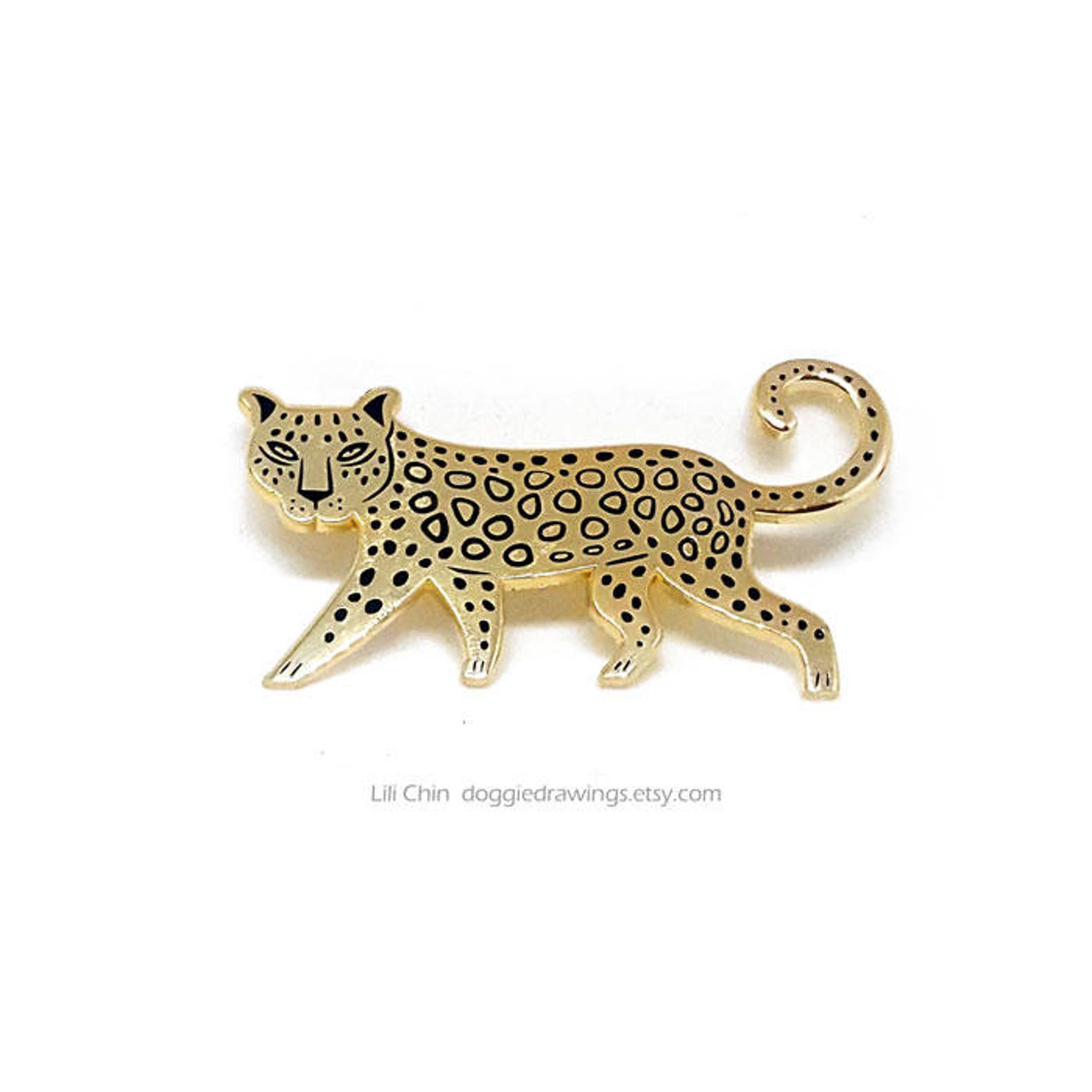 Leopard Enamel Pin Wildlife Series - Etsy