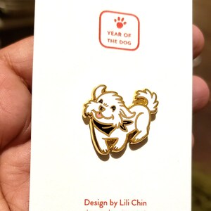 Maltese/maltipoo/white Fluffy Dog Enamel Pin - Etsy