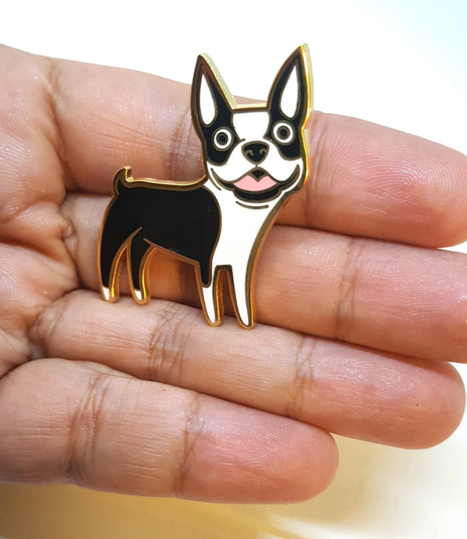 Boston Terrier - Dog Enamel Pin - Etsy