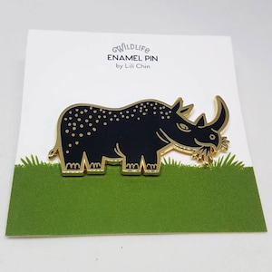 Rhino Enamel Pin Wildlife Series - Etsy