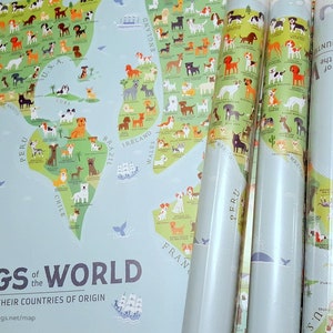 Dogs of the World Map 36x24 POSTER - Etsy Canada