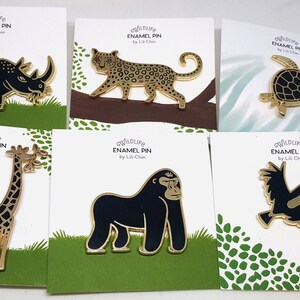 Rhino Enamel Pin Wildlife Series - Etsy