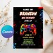 Gaming Theme Invitation, Neon Birthday Party, Invitation Template ...