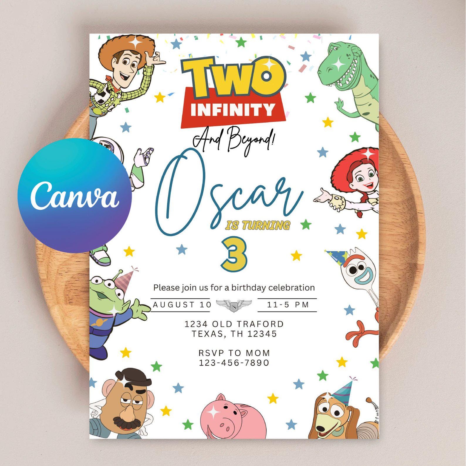 Two Infinity and Beyond, Digital Birthday Invitation, Kids Birthday ...