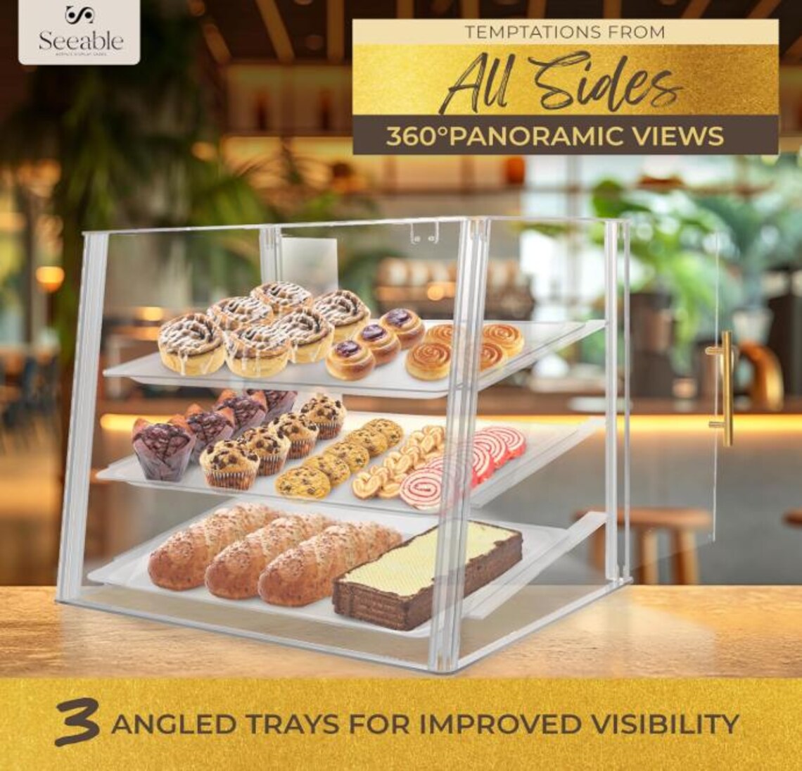 Bakery Display Case Countertop, Exclusive Acrylic Pastry Display Case ...