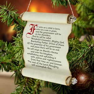Unto Us a Child is Born Bible Scroll Ornament Drop Cap - Etsy