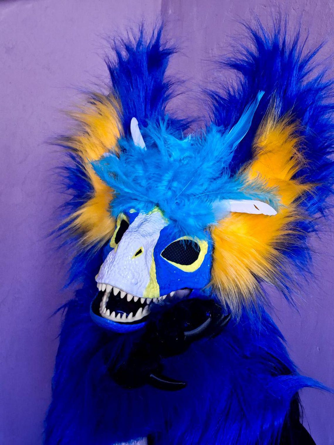 Dino Mask Fursuit, Raptor Mask, Furry and Furrypaws - Etsy