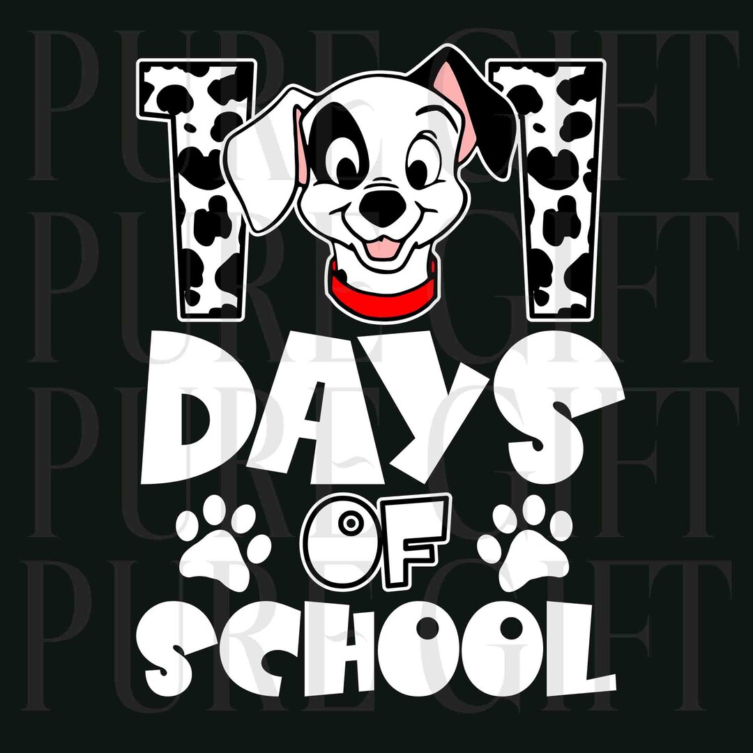 101 Days of School Dog PNG, 100 Day School Gift for Kid, Dalmatian Dog ...