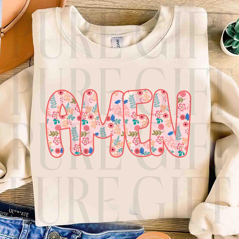 Retro Amen Floral PNG, Jesus Png, Christian Amen Png, Bible Verse Png ...