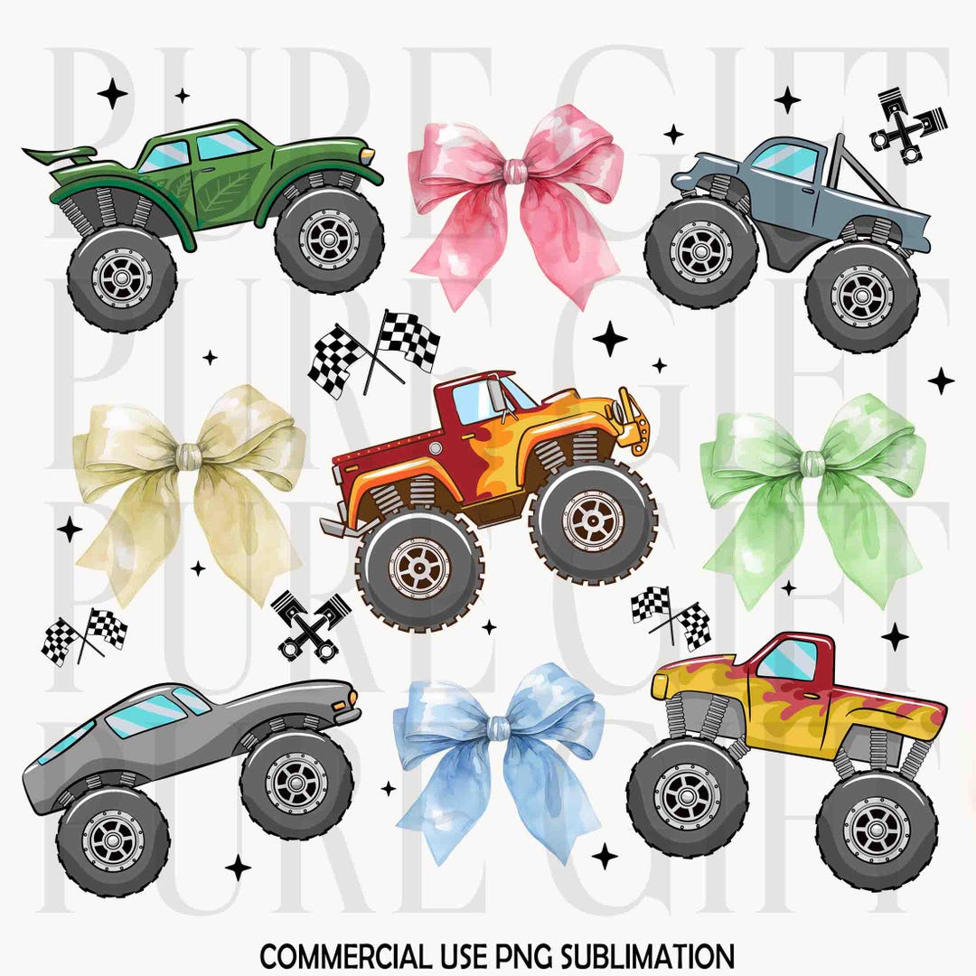 Coquette Monster Truck Mama PNG, Monster Truck Png, Cars Coquette Png ...