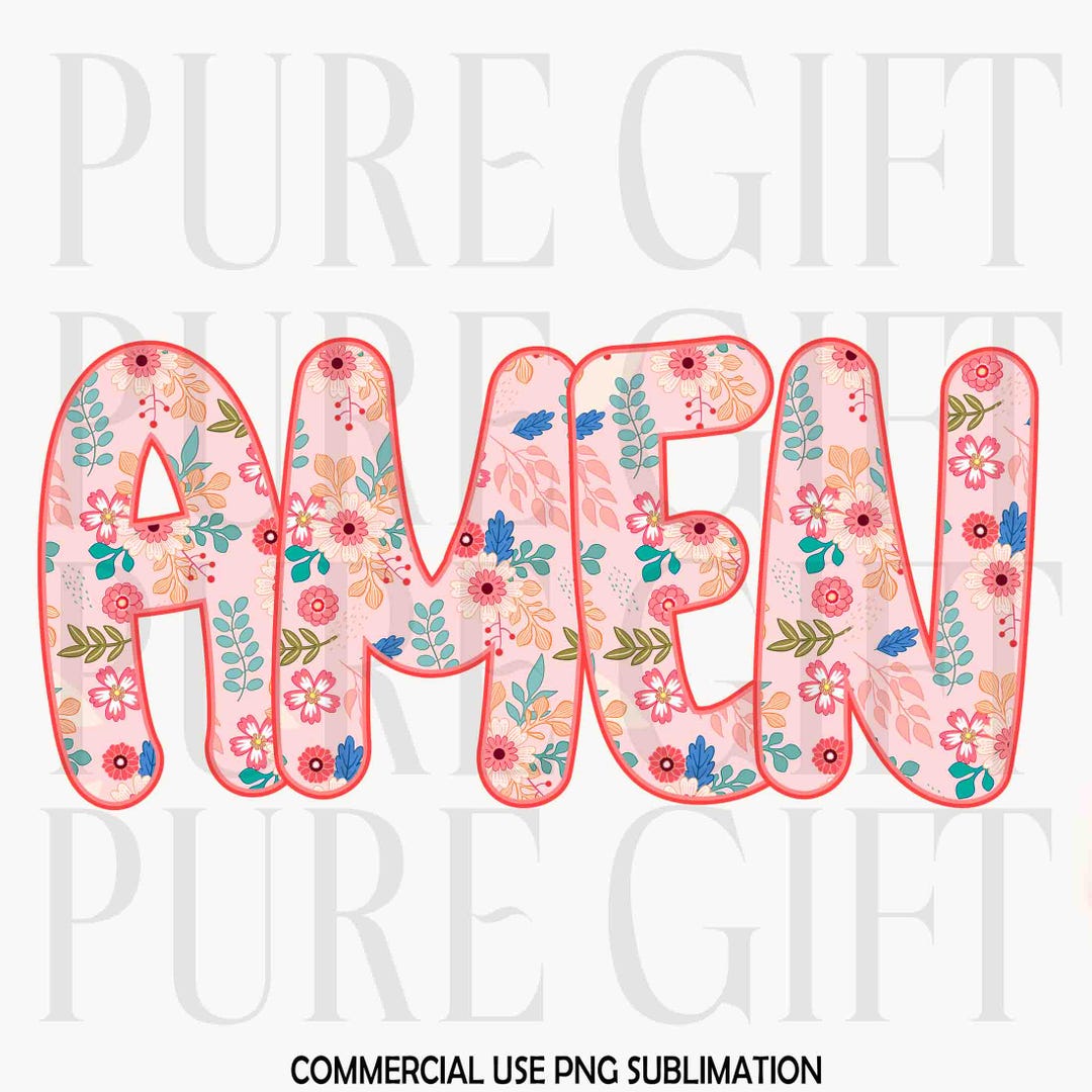 Retro Amen Floral PNG, Jesus Png, Christian Amen Png, Bible Verse Png ...
