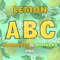 Cute Lemonade Alphabet and Numbers Clipart - Fun Summer Monogram PNG ...