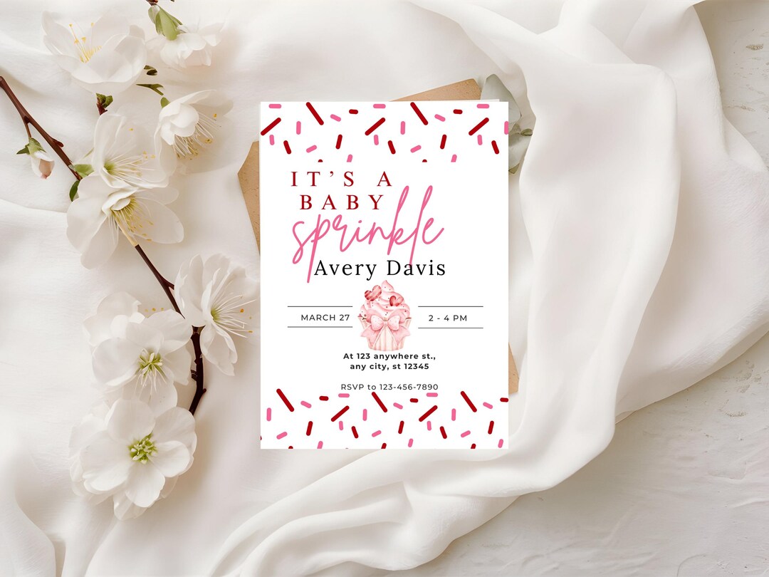 Baby Shower Sprinkles Invitations Invites Valentines Baby Invitation ...