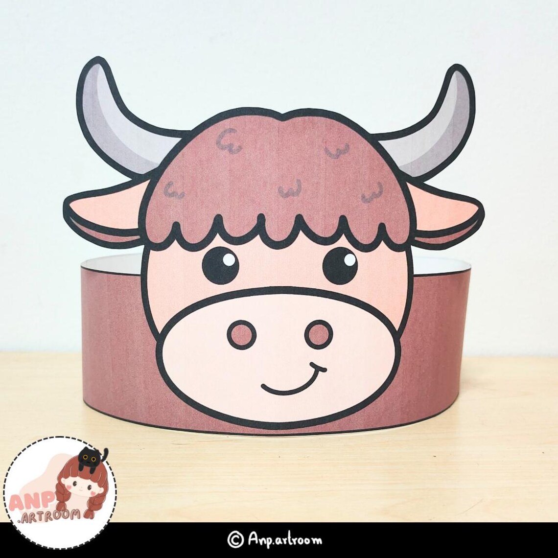 Yak Headband - Animal Paper Hat & Crown - DIY Coloring Activity Costume ...
