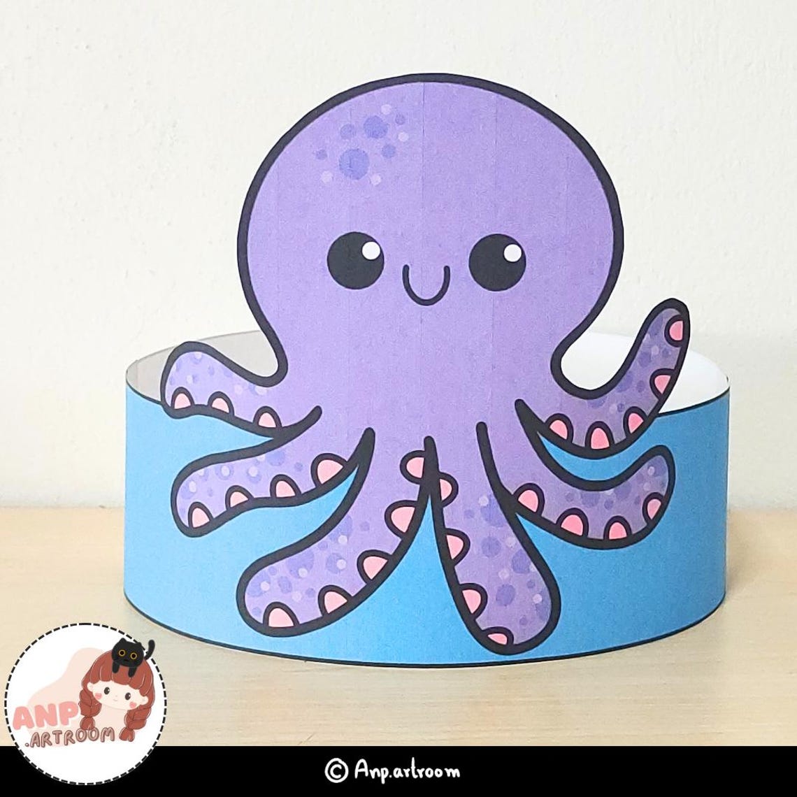 Octopus Headband - Animal Paper Hat & Crown - DIY Coloring Activity ...