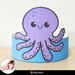 Octopus Headband - Animal Paper Hat & Crown - DIY Coloring Activity ...