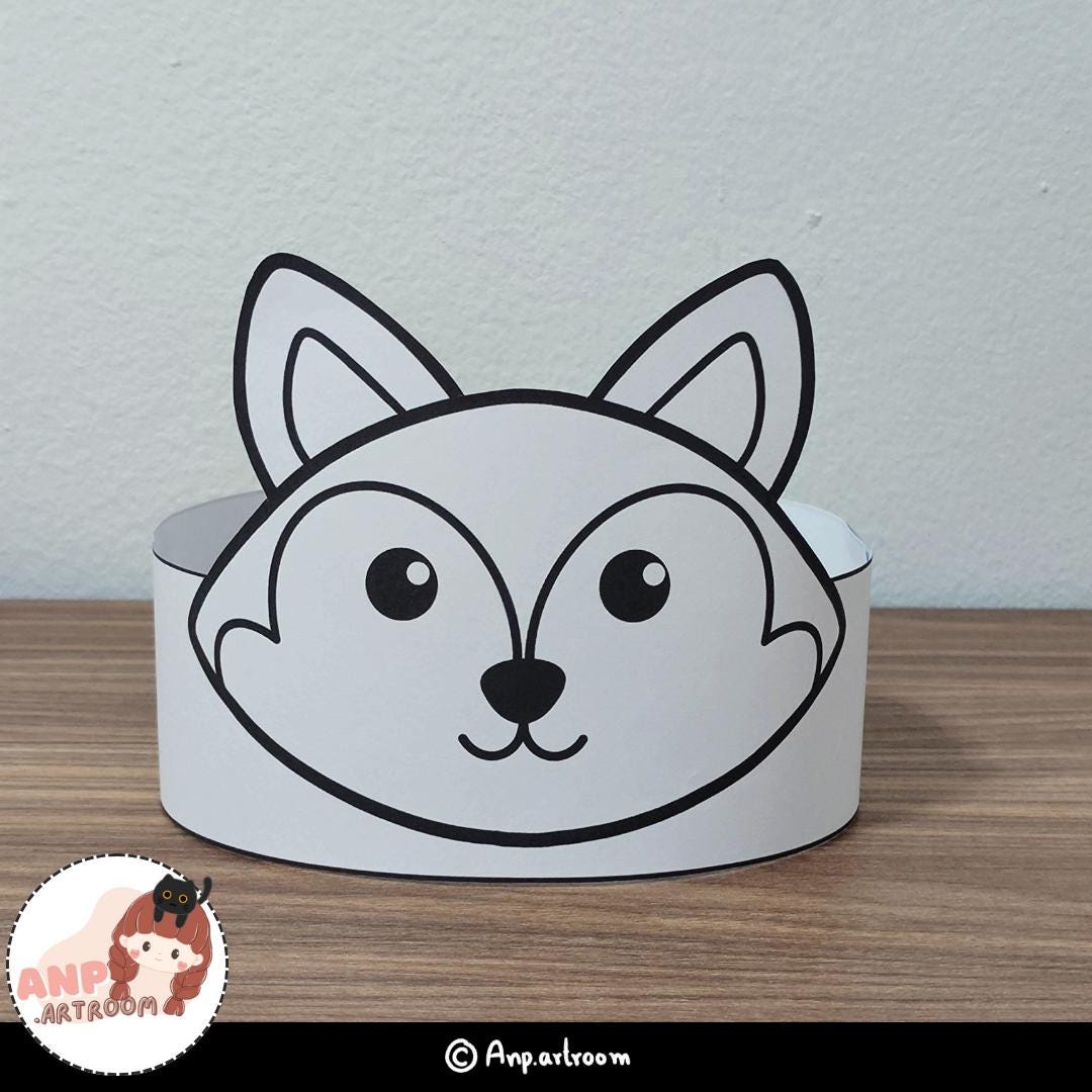 Fox Headband - Animal Paper Hat & Crown - DIY Coloring Activity Costume ...