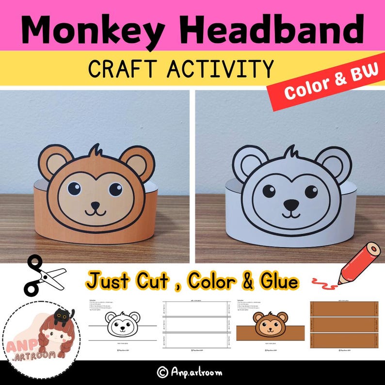 Koala Headband - Animal Paper Hat & Crown - DIY Coloring Activity ...
