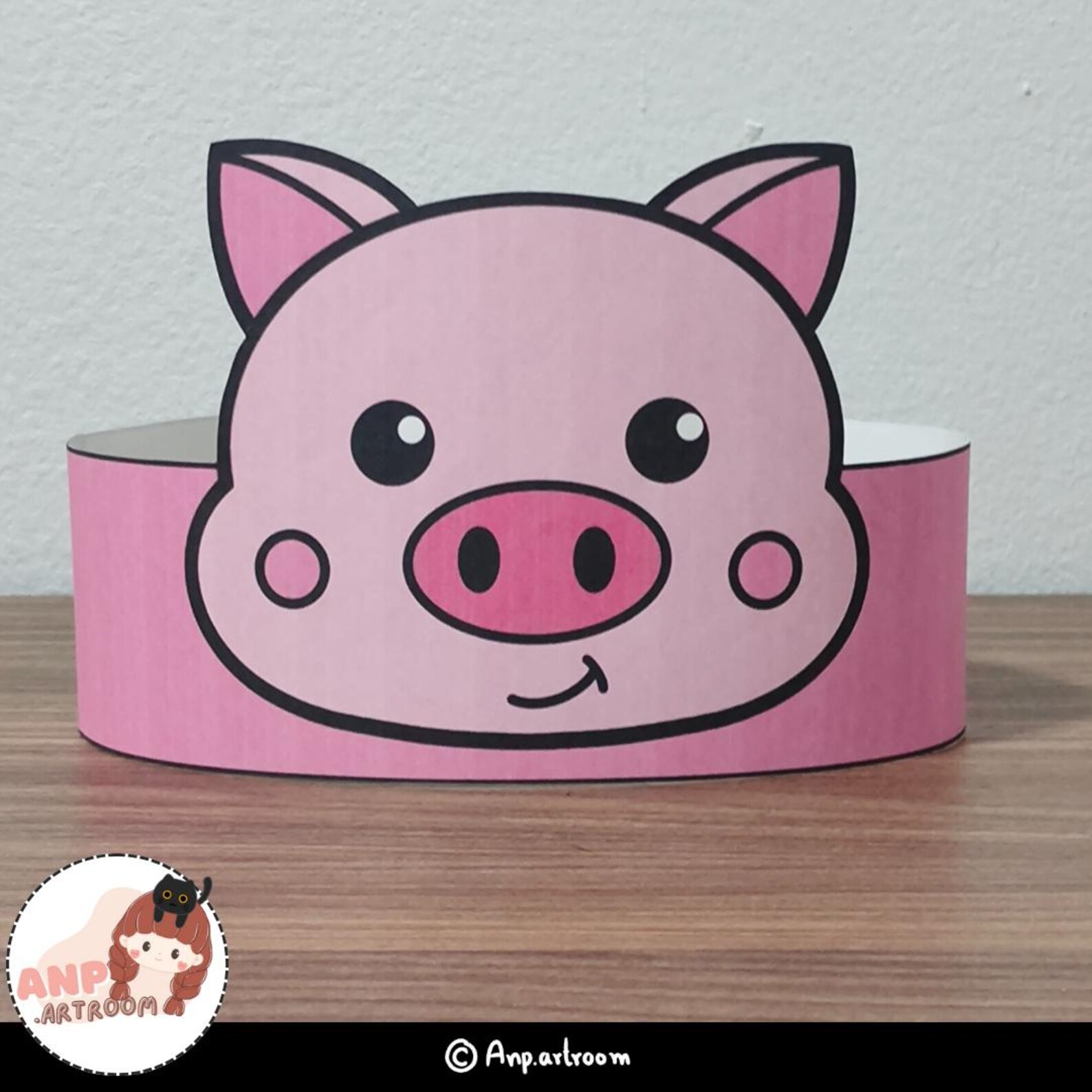 Pig Headband - Animal Paper Hat & Crown - DIY Coloring Activity Costume ...