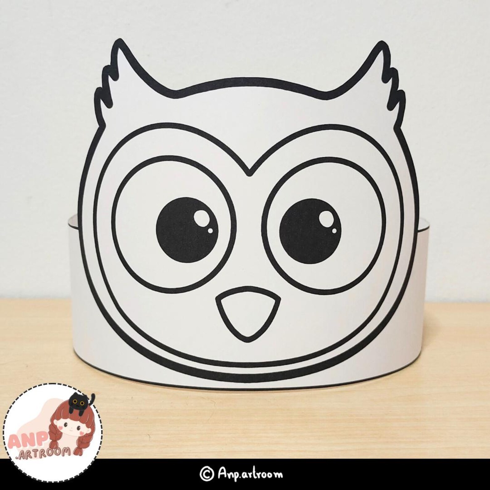 Owl Headband - Animal Paper Hat & Crown - DIY Coloring Activity Costume ...