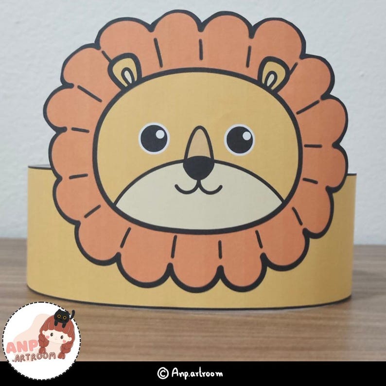 Lion Headband - Animal Paper Hat & Crown - DIY Coloring Activity ...