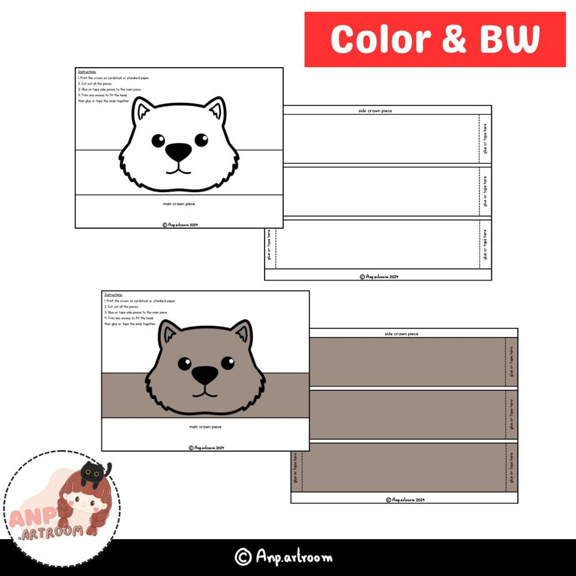 Wombat Headband - Animal Paper Hat & Crown - DIY Coloring Activity ...