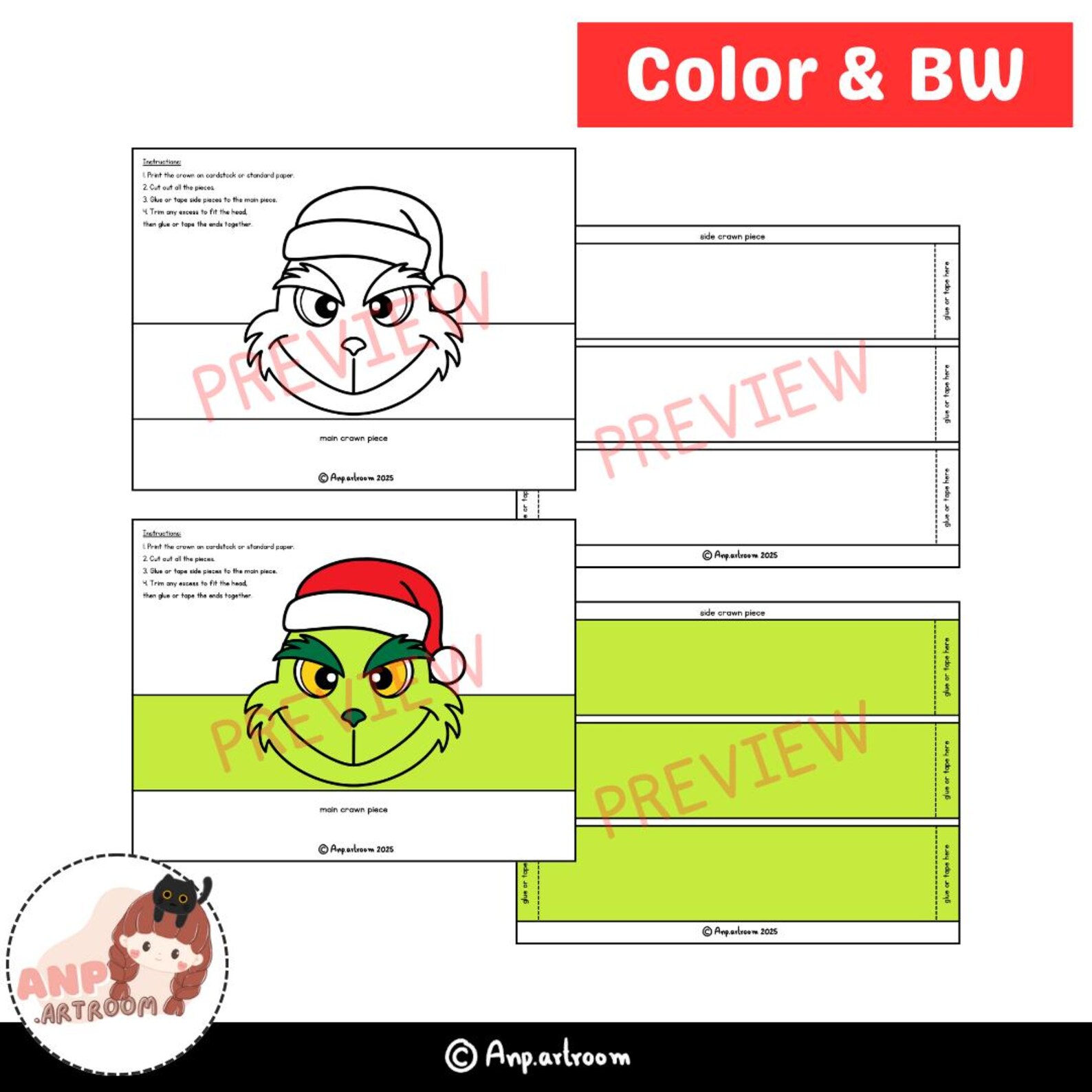 Grinch Headband Craft | Christmas Hat | Holiday Classroom Fun ...