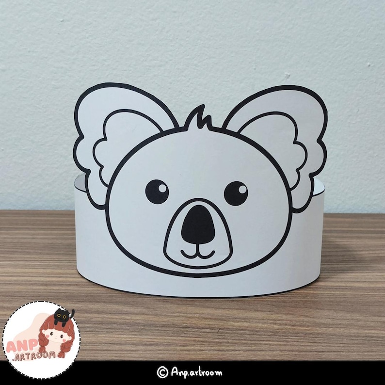 Koala Headband - Animal Paper Hat & Crown - DIY Coloring Activity ...