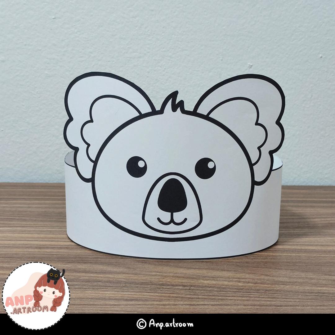 Koala Headband - Animal Paper Hat & Crown - DIY Coloring Activity ...