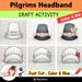Pilgrims Hat Headband Craft | Thanksgiving Activity for Kids | Color ...