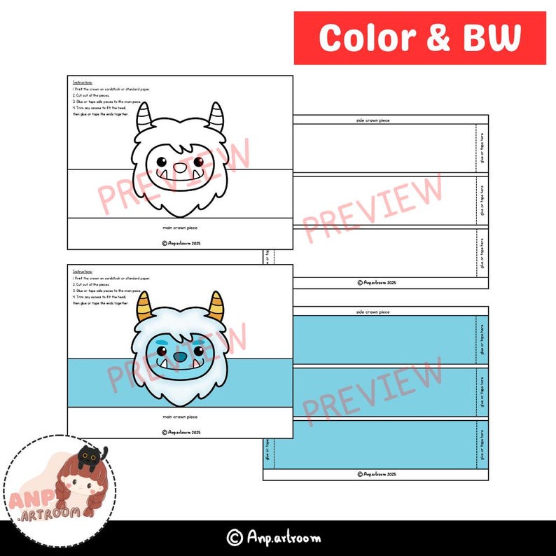 Yeti Headband Craft | Winter Hat Craft | Snow Monster Activity ...