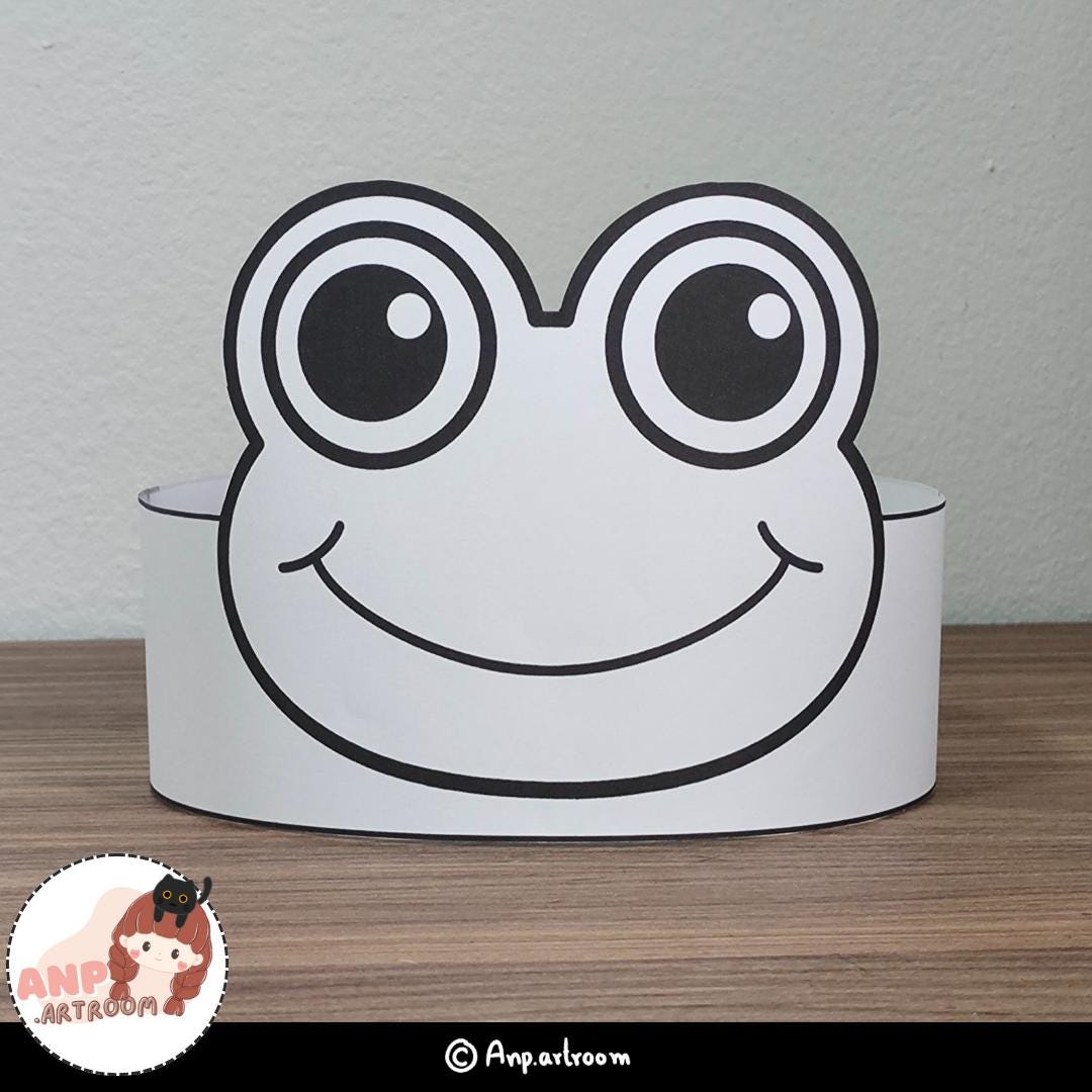 Frog Headband - Animal Paper Hat & Crown - DIY Coloring Activity ...