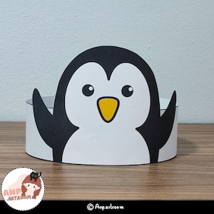 Penguin Headband - Animal Paper Hat & Crown - DIY Coloring Activity ...