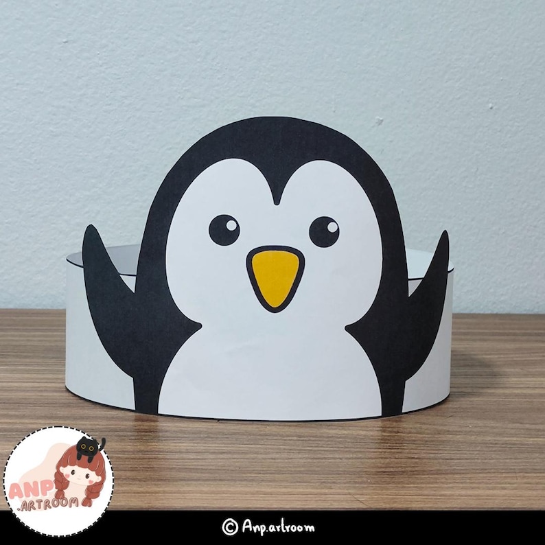 Penguin Headband - Animal Paper Hat & Crown - DIY Coloring Activity ...