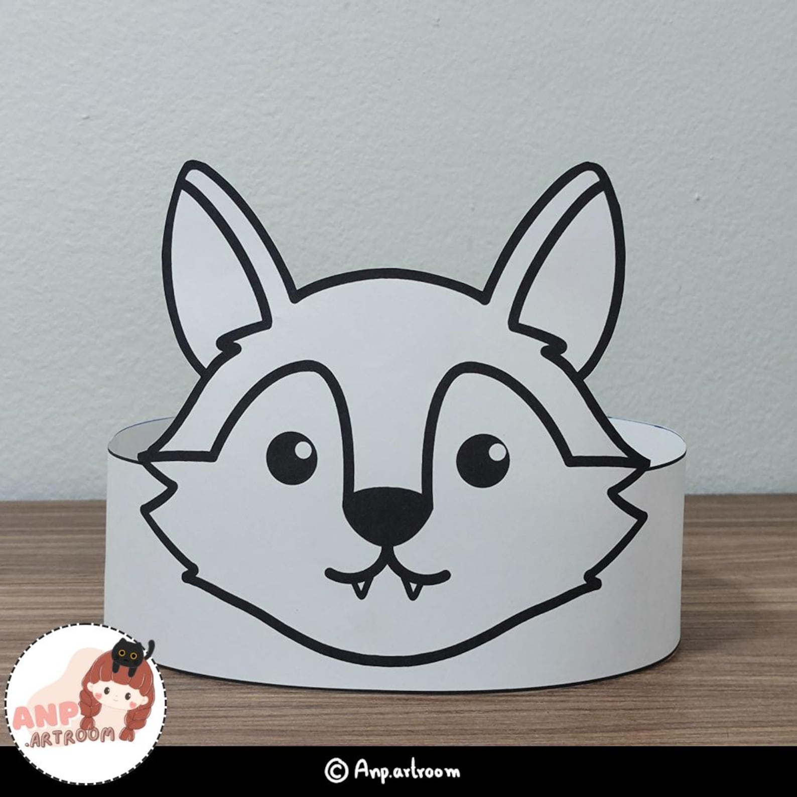 Wolf Headband - Animal Paper Hat & Crown - DIY Coloring Activity ...