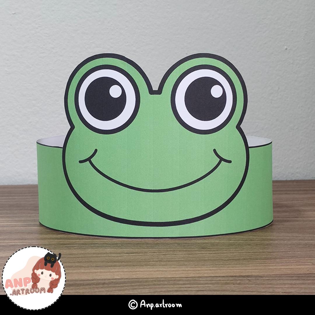 Frog Headband - Animal Paper Hat & Crown - DIY Coloring Activity ...