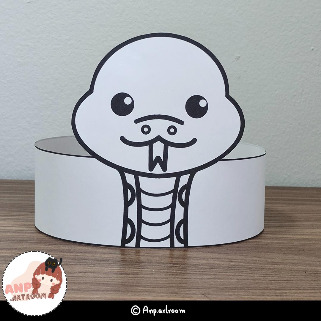 Snake Headband - Animal Paper Hat & Crown - DIY Coloring Activity ...