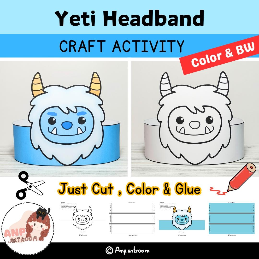 Yeti Headband Craft | Winter Hat Craft | Snow Monster Activity ...